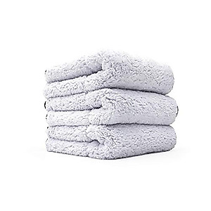 The Rag Company - Everest 1100 - Ultra Plush Korean 70/30 Blend, Professional Microfiber Detailing Towels, 1100gsm, 16in x 16in, White (3-Pack)