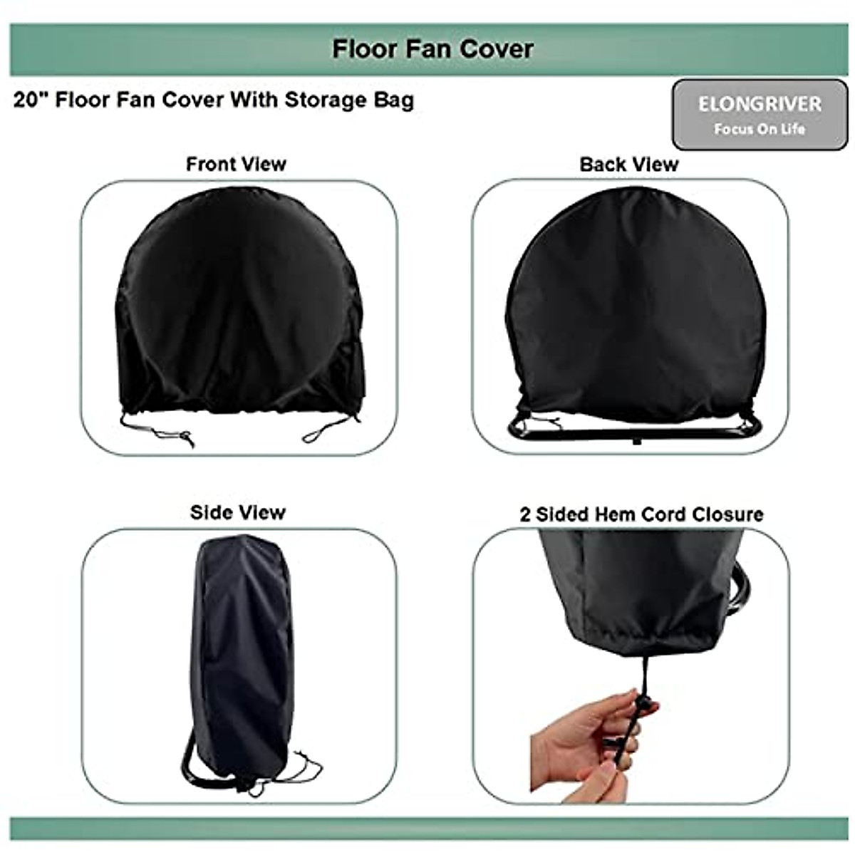 Industrial Fan Cover, Waterproof and Dustproof Cover for 24" High Speed Blower, Outdoor and Indoor Heavy Duty Material Floor Fan Cover