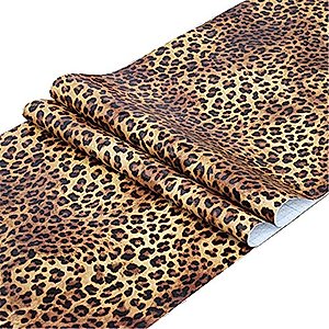 Taogift Self Adhesive Vinyl Leopard Print Contact Paper Shelf Liner for Dresser Drawer Cabinets Table Furniture Walls Crafts Decal Removable 17.7x117 Inches