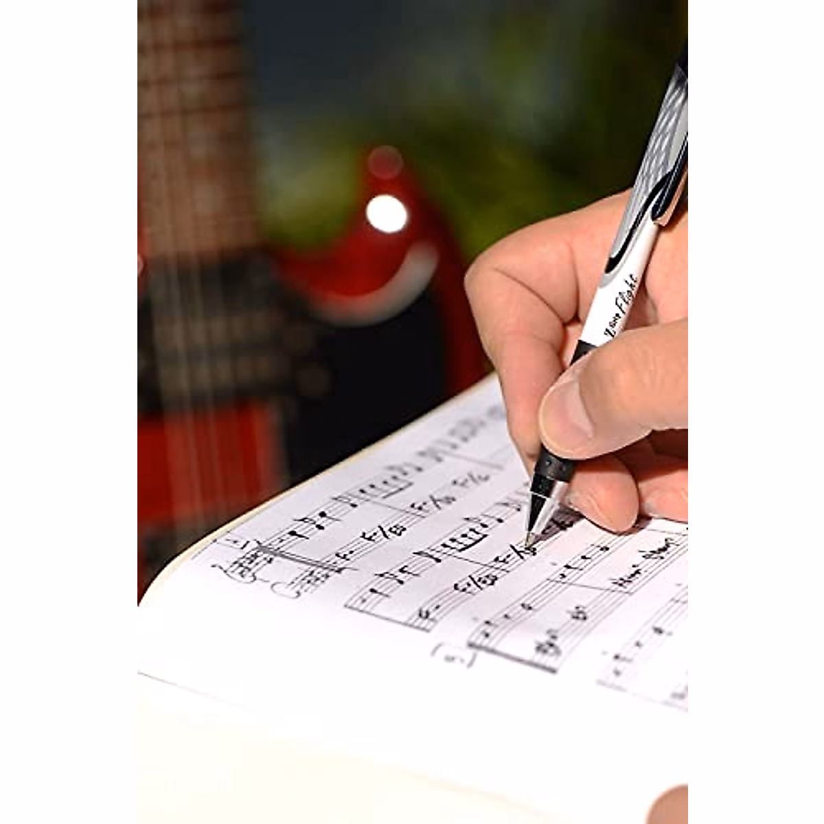 Zebra Pen Z-Grip Flight, Large Bulk Combo Pack of 6 BLACK INK & 6 BLUE INK Retractable Ballpoint Pen (Total of 12 Pens), Bold Point 1.2mm, ink pens