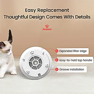 Pawaii FunFlow Cat Water Fountain, 68oz/2L Automatic Pet Water Fountain, Self Cleaning Ultra Quiet Water Fountain for Cats Inside and Small Dogs