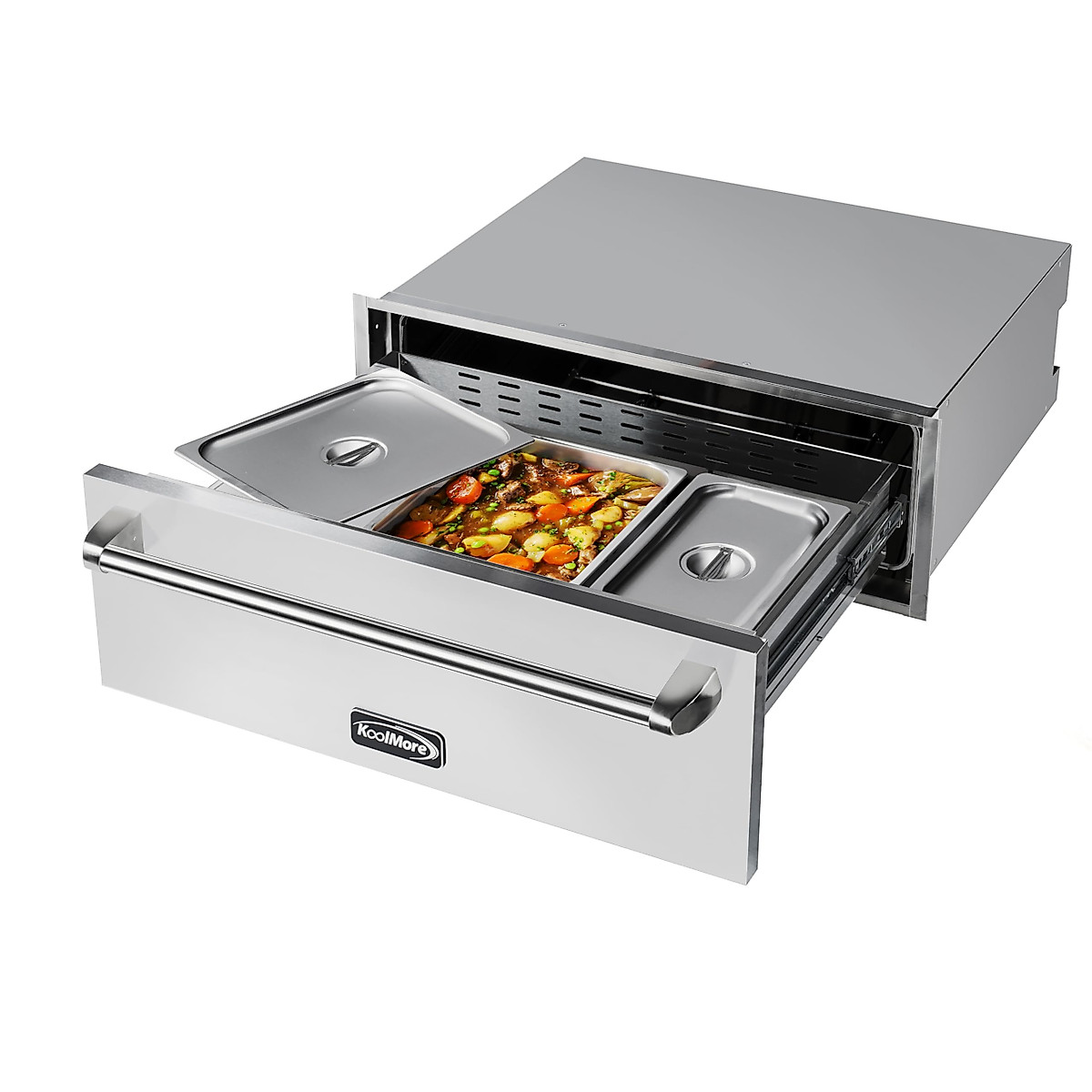 KoolMore 30 in. Built-in Residential Warming Drawer with Three Compartments in Stainless-Steel (KM-RWD-30SS)