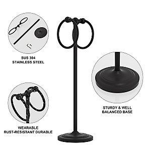 BGL Hand Towel Holder Stand for Bathroom, Hand Towel Stand for Bathroom Counter, Free Standing Towel Racks for Bathroom with Weighted Base,Matte Black