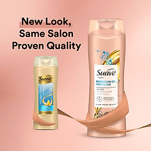 Suave Argan Oil Conditioner, Moroccan Infusion, Shine 3-Pack – Treatment for Dry, Damaged Hair, 12.6 Oz Ea