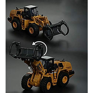 Gemini & Genius Construction Vehicle Toys Timber Grab Truck Heavy Metal 1/50 Scale Wooden/Building Materials Grab Vehicle, Feller Buncher Alloy Model Toy, Gift, Collection and Decoration for Kids