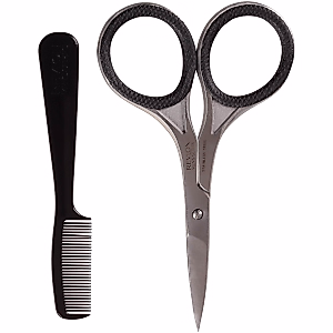Revlon Men's Series Facial Hair Kit, Includes Scissors and Comb for Trimming and Styling, Made with Stainless Steel
