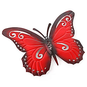 MDLUU 3 Pcs Butterfly Wall Art, 3D Butterfly Metal Wall Sculpture, Indoor Outdoor Hanging Decor for Home, Restaurant, Garden, Yard
