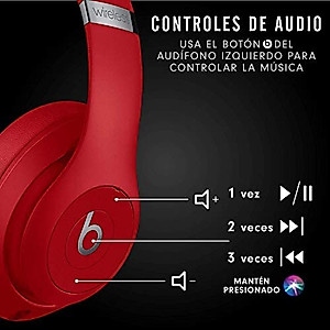Beats Studio3 Wireless Noise Cancelling Over-Ear Headphones - Apple W1 Headphone Chip, Class 1 Bluetooth, 22 Hours of Listening Time, Built-in Microphone - Red