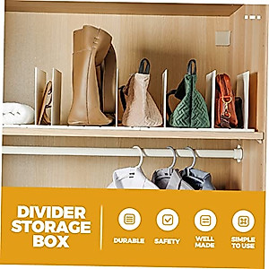 FONDOTIN Partition Plate Cabinet Divider Shelving Clothes Divider Book Shelf Dividers Bookshelf Dividers Wardrobe Organizing Dividers Clear Shelf Closets Shelf Dividers Plastic White