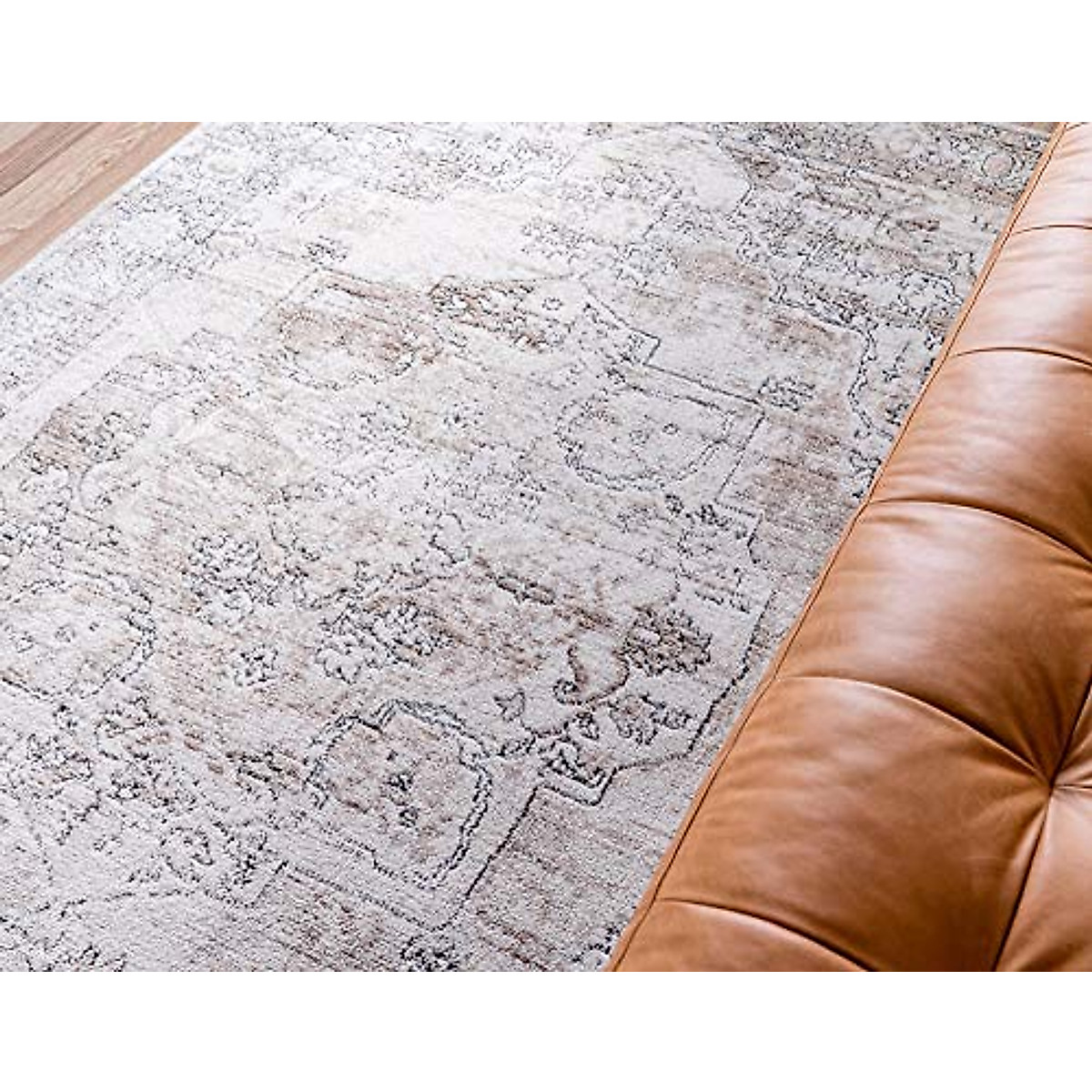Rugs.com Oregon Collection Rug – 7' x 10' Ivory Low-Pile Rug Perfect for Living Rooms, Large Dining Rooms, Open Floorplans