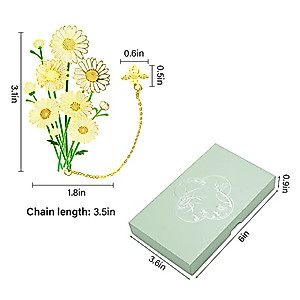 Fantasyon Daisy Metal Bookmark for Book Lovers Teacher's Day Anniversary Christmas Birthday Graduation Valentine's Day Gifts for Women Girl Readers Book Markers