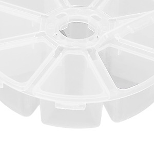 8 Grids Jewelry Dividers Box Organizer, Round Clear Plastic Bead Case Storage Container for Jewelry, Nail Art, Small Items, DIY Craft