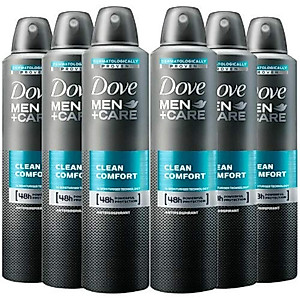 Dove Men + Care Clean Comfort Spray, International Version, 250 ML (6 Pack)