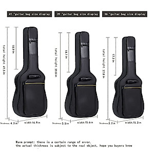 H&Z Simple 36 Inch Guitar Case Gig Bag Double Straps Oxford Fabric Thickening Soft Cover Waterproof Acoustic Classical Guitar Backpack (36 inch)