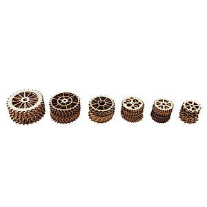 Fityle Pack of 70 Unfinished Blank Gear Wheel Wooden Pieces Gift Tags DIY Art Craft Project