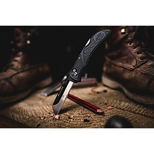 Outdoor Edge 3.0" RAZOR-WORK - RazorSafe Replaceable Blade Folding Utility Knife with Pocket Clip, 3X Cutting Edge, Shaving Sharp (Gray, 3 Blades)