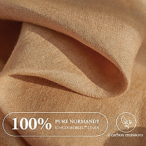 cebihy 100% Linen Duvet Cover Set King 3 Pieces, French Normandy Flax Linen, Cooling, Soft, and Breathable Linen Bedding Set - 1 Duvet Cover 90"x 104", 2 Pillowcases 20"x 40", Camel