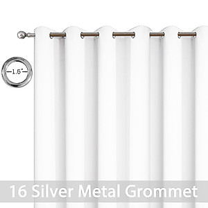 Yakamok Pure White Curtain for Living Room Sliding Glass Door Vertical Blind for Room Darkening Extra Wide Window Drapes Grommet Top Room Divider Panel for Bedroom/Patio 1 PC 100 x 84 Inch