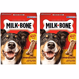 Milk-Bone Original Dog Treats for Medium Dogs, 24 Ounce, Crunchy Biscuit Helps Clean Teeth (Pack of 2)