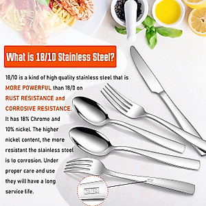 HaWare 18/10 Stainless Steel Flatware, 40-Piece Silverware Set Service for 8, Fancy Tableware Cutlery Set for Home Restaurant, Include Knife Fork Spoon, Mirror Finish Eating Utensils, Dishwasher Safe