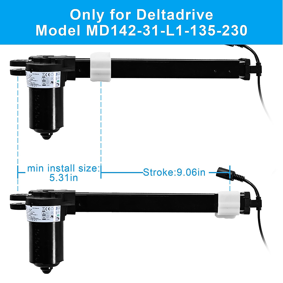 Fromann Limoss 452599 Model MD142-31-L1-135-230 for Power Recliner Lift Chairs Motor Actuator Replacement