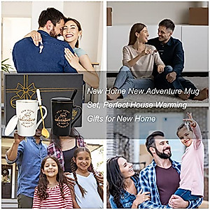 House Warming Presents for New Home, New Home Gifts for Home, New Home New Adventure Coffee Mug Set, Housewarming Gifts for Women Guys Couple, First Home Gifts, New Home Gift Ideas, Couple Gifts 14 Oz
