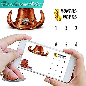 EARVO Western Boots Baby Monthly Milestone Blanket Boy or Girl Flowers Smiling Baby Month Blanket Rustic Cowboy Leather Boots Milestone Blanket for Newborn to 12 Months Milestones 47”x40”BTXYEA59