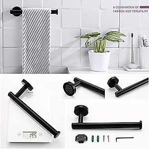 Fretech Black Hand Towel Holder，Hand Towel Bar Matte Black Hand Towel Rack 9Inch Bathroom Stable and Durable Stainless Steel Wall Mount Towel Ring Hb-105-D3