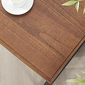 IBF Solid Wood Computer Desk, Natural Real Wooden and Metal Home Office Desk, Farmhouse Industrial Modern Executive Desk Workstation,Laptop PC Table for Gaming Work Writing Study,Rustic Brown,55 Inch