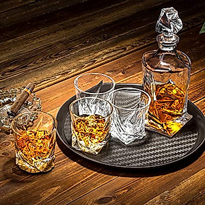 KANARS Whiskey Decanter Set, Premium Crystal Liquor Decanter with 6 Old Fashioned Glasses for Cocktail Scotch Bourbon Irish Whisky Alcohol, Unique Men Gifts for Father's Day