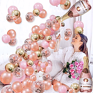 40" Champagne Wine Bottle Balloons Garland Arch kit Champagne Bottle Balloon Kit Party Supplies Rose Gold Balloons Set for Bar Party Wedding Birthday Bachelorette Bridal Shower Party Decorations
