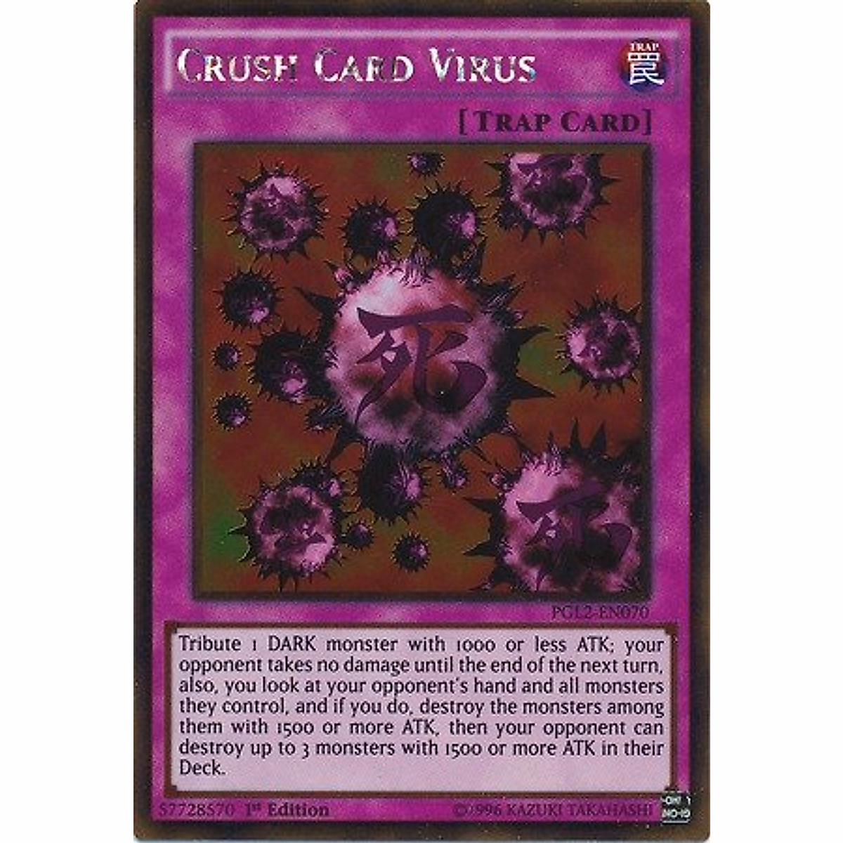 YU-GI-OH! - Crush Card Virus (PGL2-EN070) - Premium Gold: Return of The Bling - 1st Edition - Gold Rare