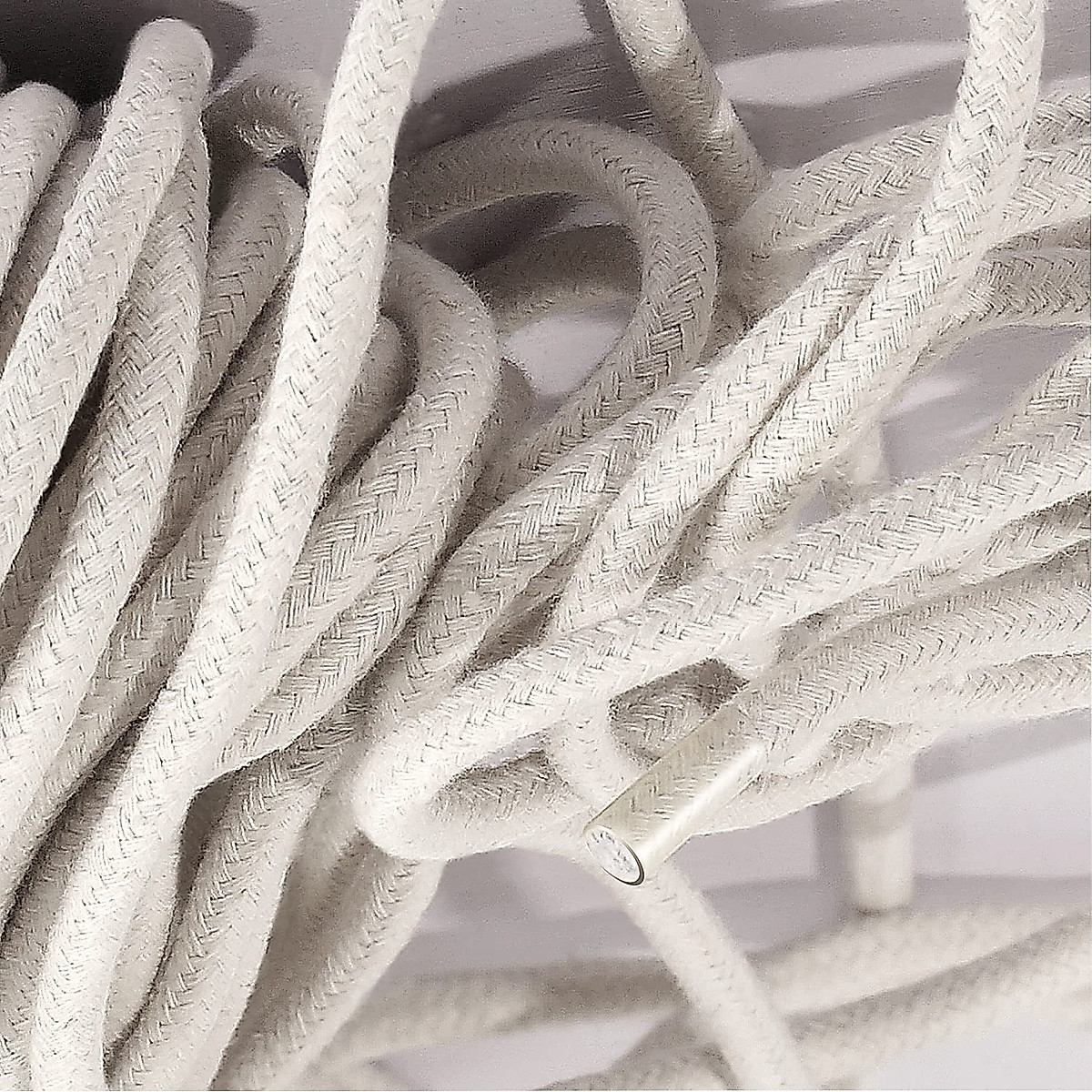 KEILEOHO 1/4 Inch Natural Cotton Rope, 328 FT Length White Clothesline Cord Craft Knitting Thread String Wall Hanging Rope for Garden Plant DIY Decoration Clothes Hanger with 4 Snap Hooks