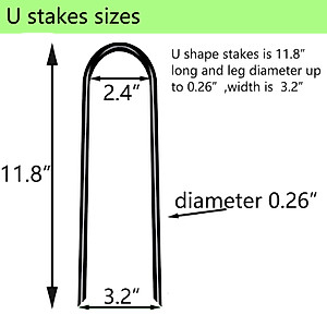 Heavy Duty Trampoline Stakes Anchors High Wind Stakes U- Shaped Sharp Ends Ground Anchor Galvanized Steel 11.8inch Safety Stakes for Soccer, Tents and Garden Decorations (Black 8pcs)