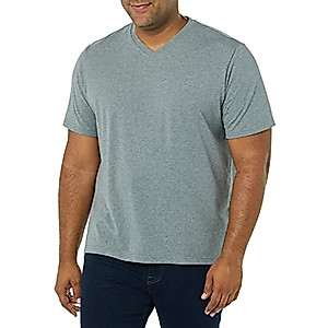 Amazon Essentials Men's Regular-Fit Short-Sleeve V-Neck T-Shirt (Available in Big & Tall), Pack of 2, Grey Heather, 4X-Large Big Tall