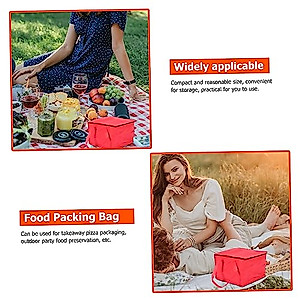 ULTECHNOVO Insulated Picnic Bag Large Totes Small Cooler Bottle Warmer Portable Beverages Carrier Grocery Bags Reusable Shopping Bags Freezer Bags Keep Warm Picnic Bag Takeout Lunch Pouch Red