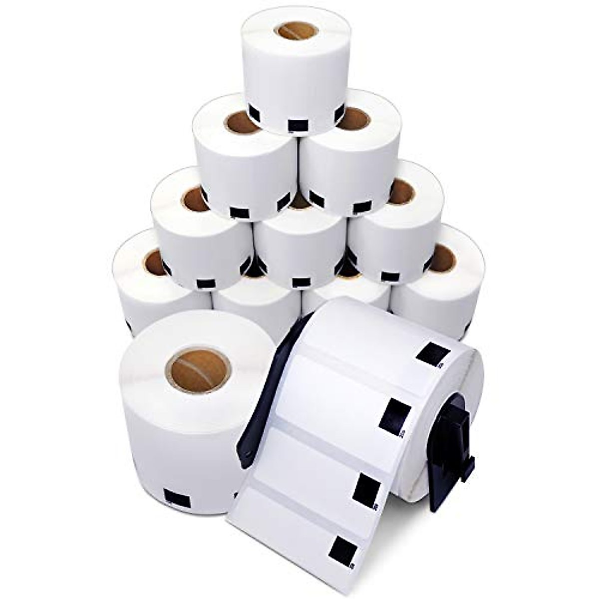 Aegis Adhesives - Compatible Label Replacement for Brother DK-1209 (1.1" X 2.4”) Address & Barcode, Use with QL Label Printers - 12 Rolls + 1 Frame