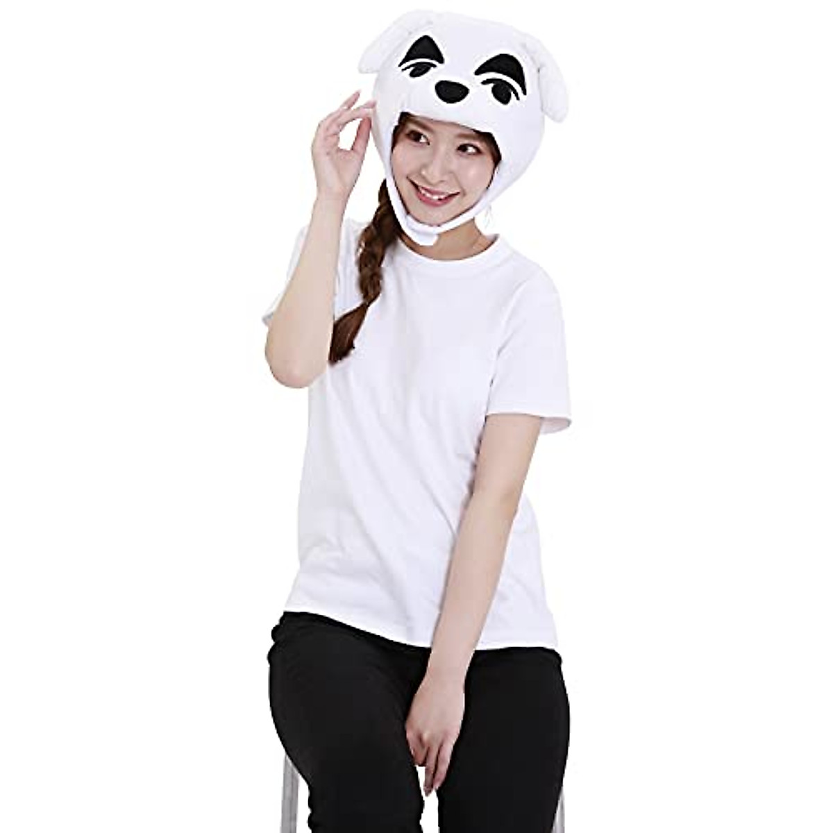 SAZAC Kigurumi Hat - Animal Crossing K.K Slider - Cozy Costume Beanie Cap - Adult Size