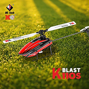 CKYSCHN Remote Control Helicopter, WLtoys K110S RC Helicopters with 3D/6G Mode Gyro for Adults, 6 Channel RC Aircraft with Brushless Motor, Mini Helicopter with 3 Batteries