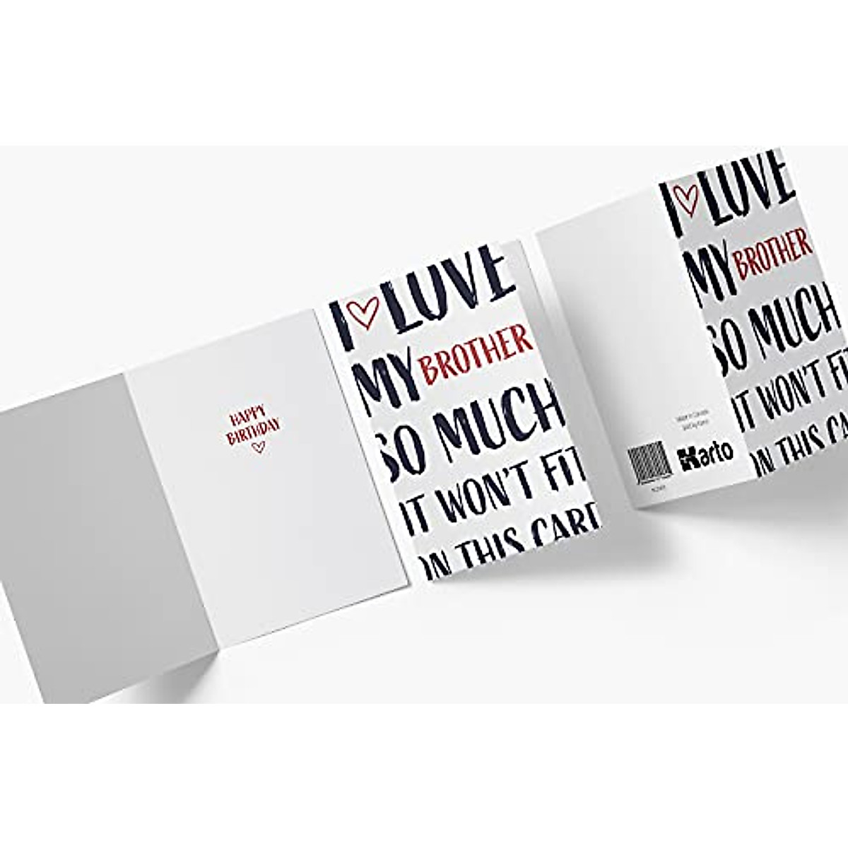 Sweet and Funny Birthday Card For Brother, Single Large 5.5 x 8.5 Greeting Card, Brother Birthday Card, Brother Birthday Card From Sister - Karto - This Much Brother