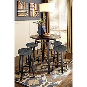 baibu Stool Covers Round, Super Soft Round Bar Stool Cushion Covers Seat Cushion - One Cushion Only（Gray-Black,12" (30 cm)