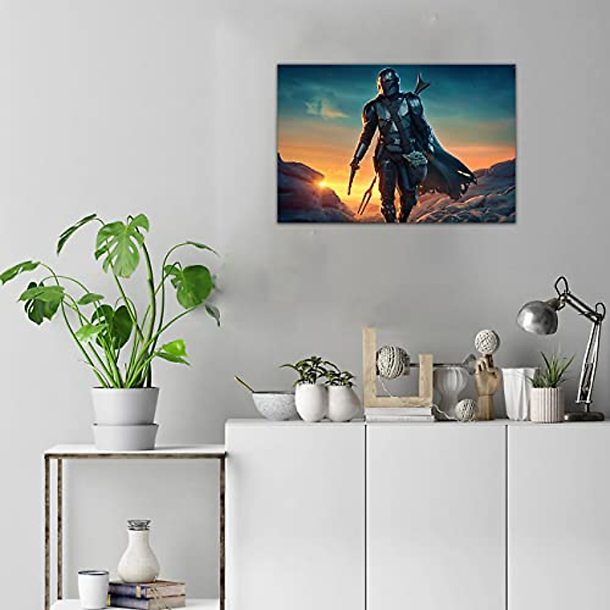 QIXIANG The Child Mandalorian and Mando Poster HD Movie Print Canvas Poster for Fans Gifts Walls Art Decor Canvas Wall Art The Baby Poster Wall Art Home Decor Mural painting
