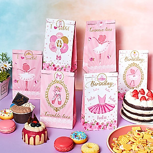 Jecery 24 Pcs Mini Ballerina Goodie Bags Ballerina Birthday Party Decorations Ballerina Party Favors Ballet Tutu Party Bags for Baby Shower Wedding Party
