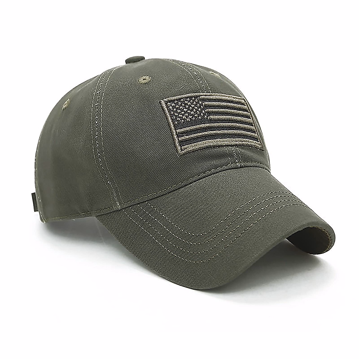 LOKIDVE USA American Flag Baseball Cap Embroidered Polo Style Military Army Hat-Green