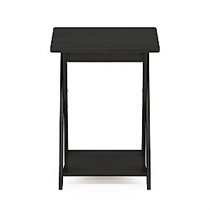 FURINNO Modern Simplistic End Table, 1-Pack Without Tray, Espresso