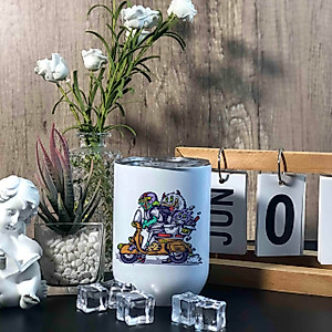 sweet grain 12oz Sublimation Wine Tumblers Blanks(50Pack) - Stainless Steel Insulated Sublimation Stemless Wine Tumbler Bulk with Lids & Straw for Wine/Coffee/Cocktail