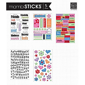 me & my BIG ideas Glitter Stickers Value Pack, Friends, 5 Sheets