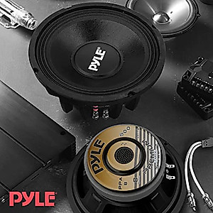 Pyle 8 Inch Car PA Woofer - 500 Watt High Powered Car Audio Sound Component Speaker System w/ 1.5" Kapton Voice Coil, 55-6 kHz Frequency, 89.2 dB, 8 Ohm, 40 oz Magnet - PylePro PPA8 , Black