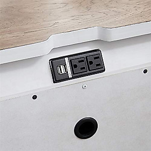 Liberty Furniture Farmhouse Reimagined White 3 Drawer Night Stand w/Charging Station