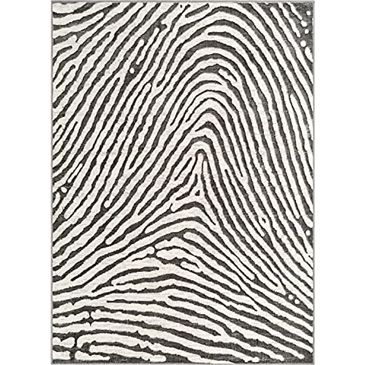 Well Woven Basma Grey Abstract Geometric Soft High-Lo Pile Area Rug 5x7 (5'3" x 7'3")